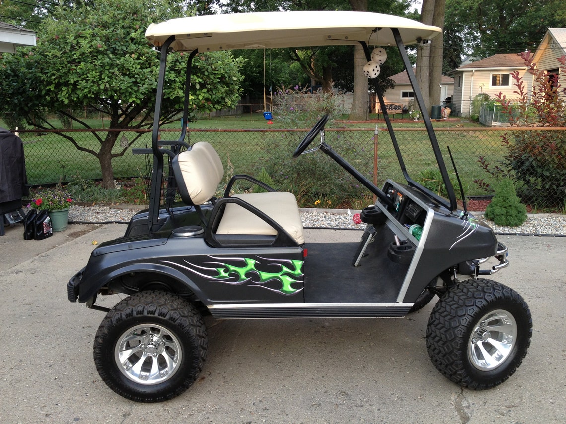Golf Cart Full Color Tribal Flames Stripe Graphics Set FIT All Year and ...