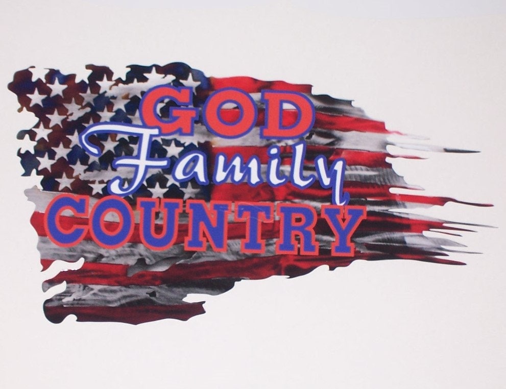 God Family Country Waving Tattered / Ripped American Flag 1 - Etsy