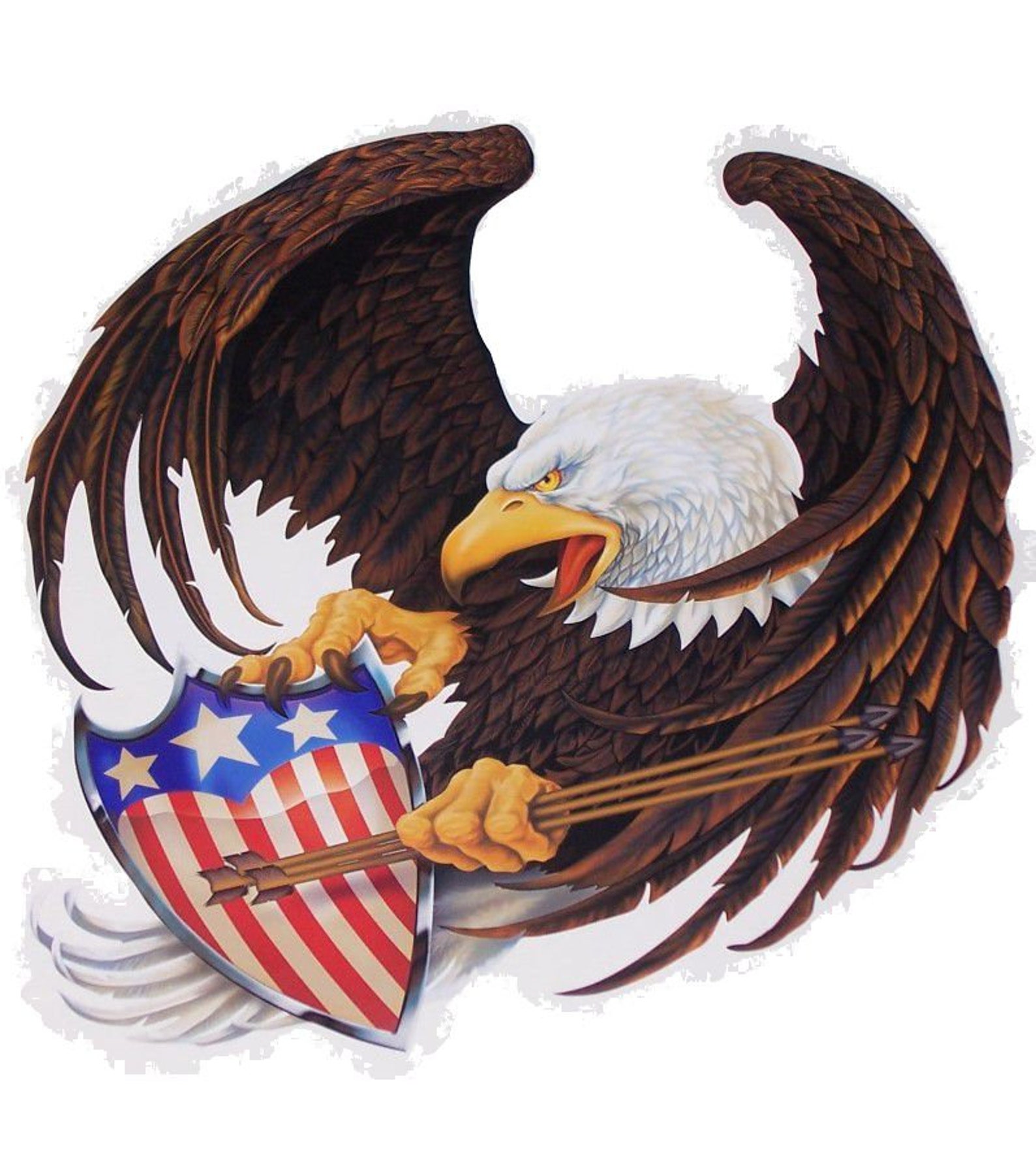 Eagle Holding American Flag Shield Arrows Decal / Sticker - Etsy