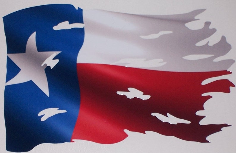 Waving Tattered / Ripped Texas Flag Decal / Sticker - Etsy