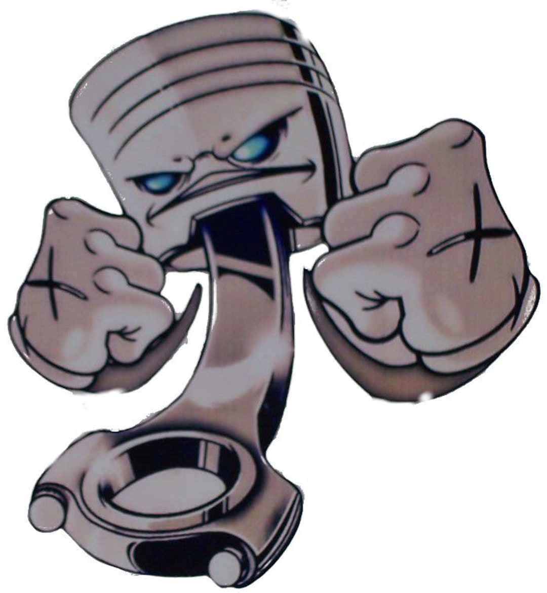 Angry Fighting Piston Decal / Sticker Great for Car Truck or SUV Window ...