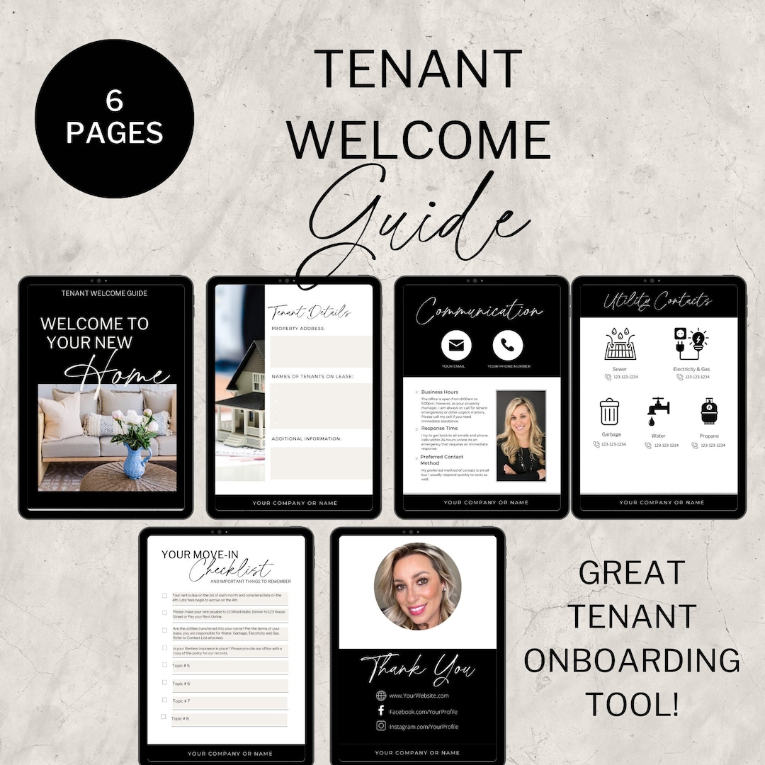Tenant Welcome Guide| Property Management | Editable in Canva - Etsy