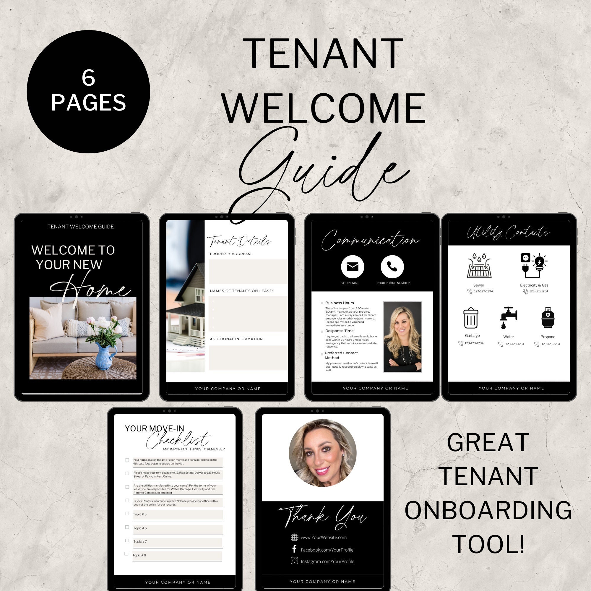 Tenant Welcome Guide| Property Management | Editable in Canva - Etsy