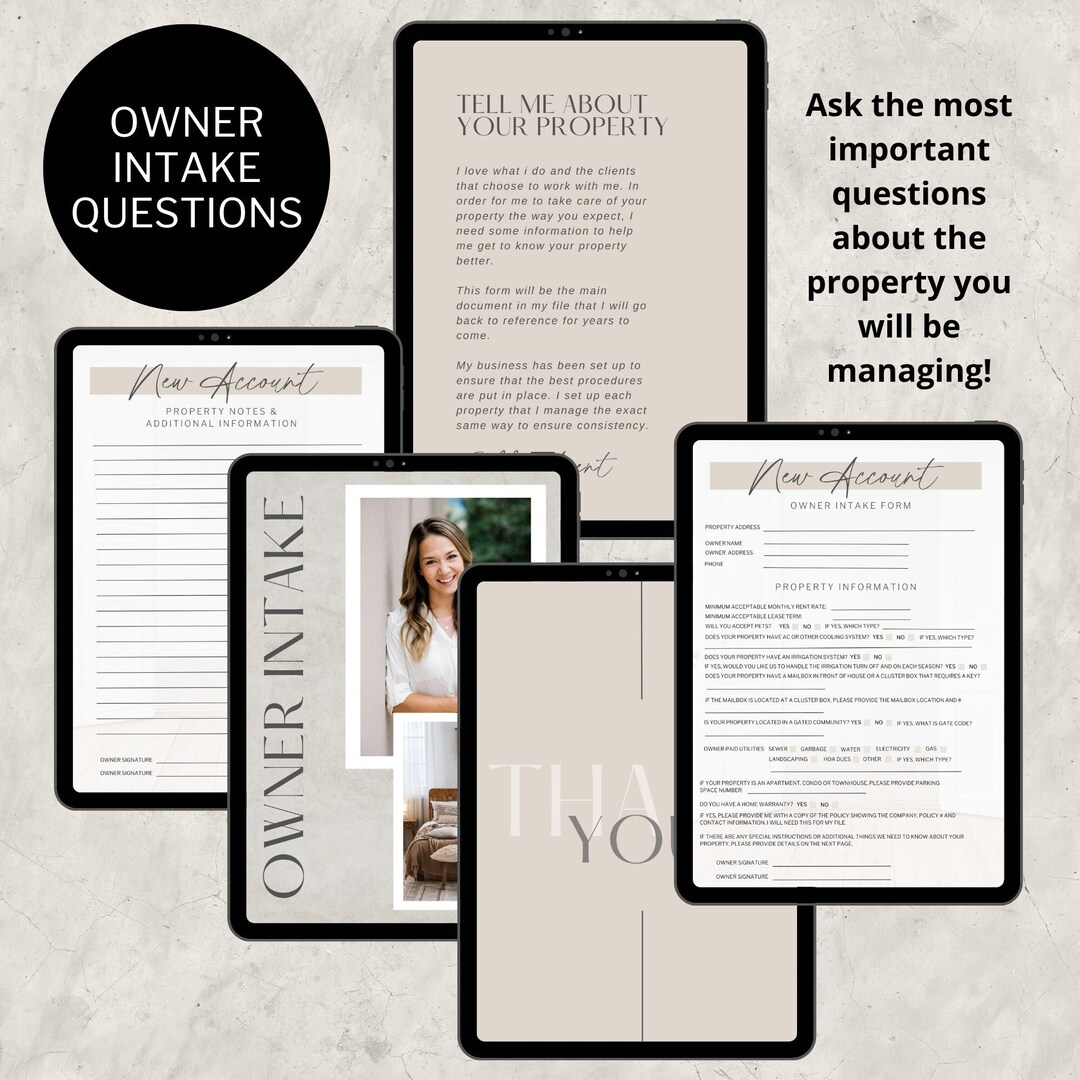 New Owner Intake Form | Property Management | Real Estate | Editable ...