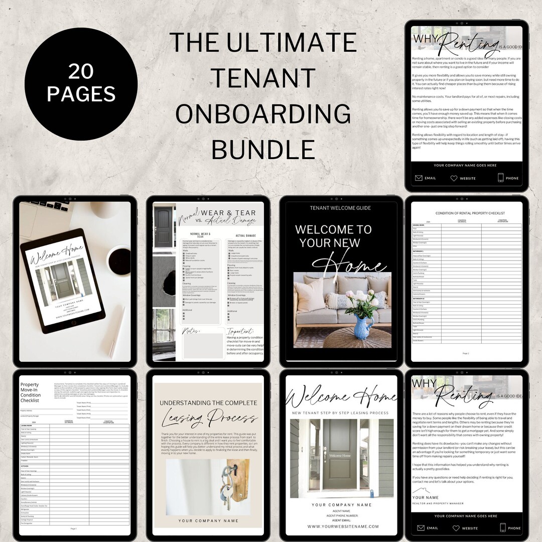 Tenant Onboarding Bundle: Editable Templates for Property Management ...