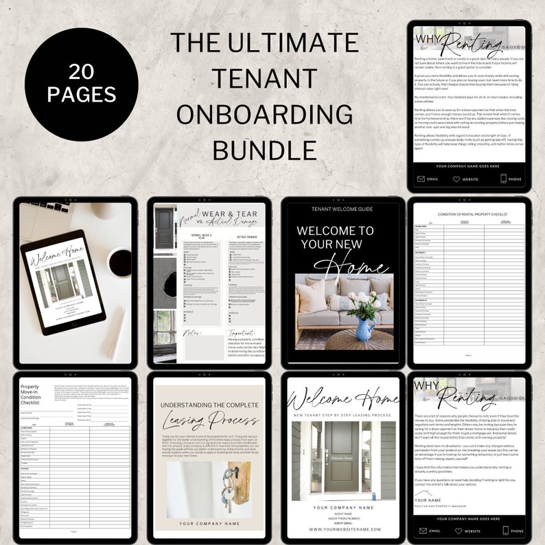 Tenant Onboarding Bundle: Editable Templates for Property Management ...