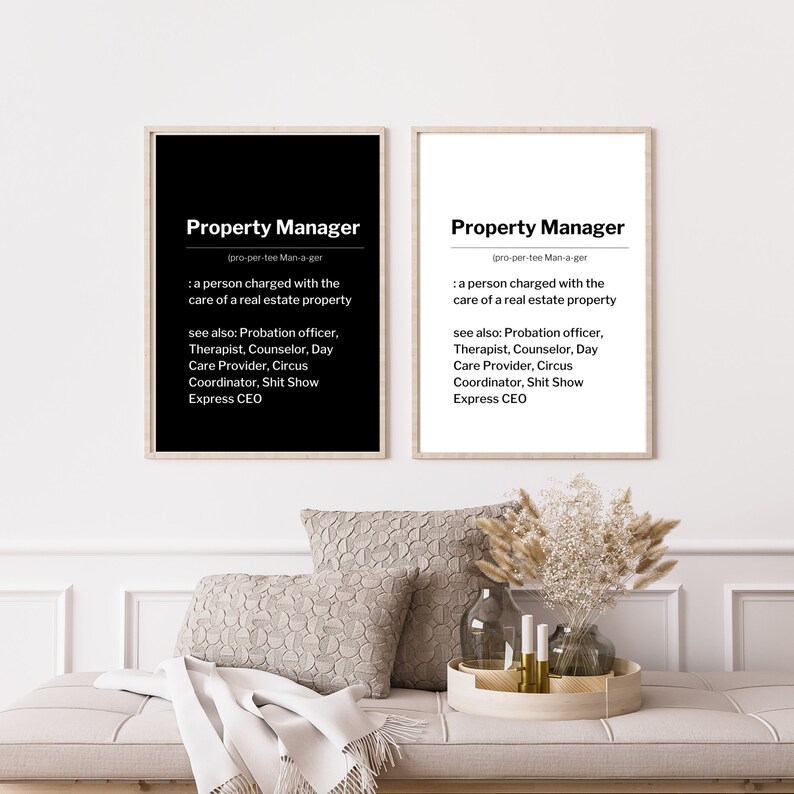 Property Management - Funny Wall Art Quote - Etsy