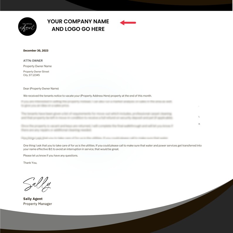 Owner 30 Day Notice Notification Letter| Email | Property Management ...