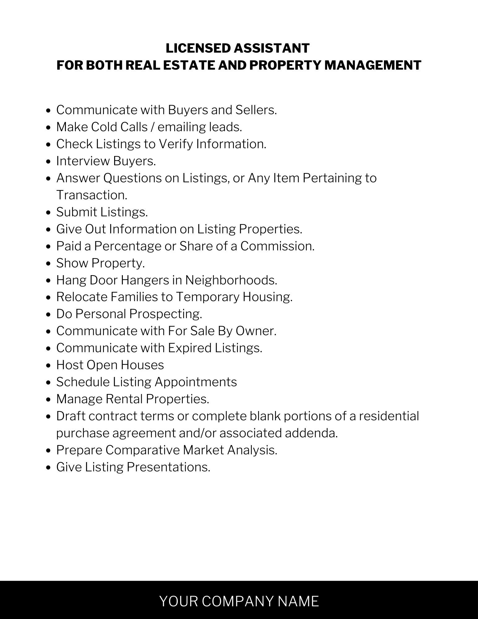 Hiring A Licensed/unlicensed Assistant, Real Estate, Property ...