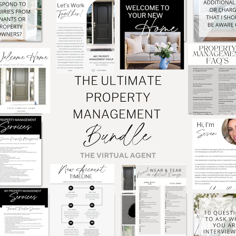 Property Management Bundle: Editable Canva Templates - Etsy