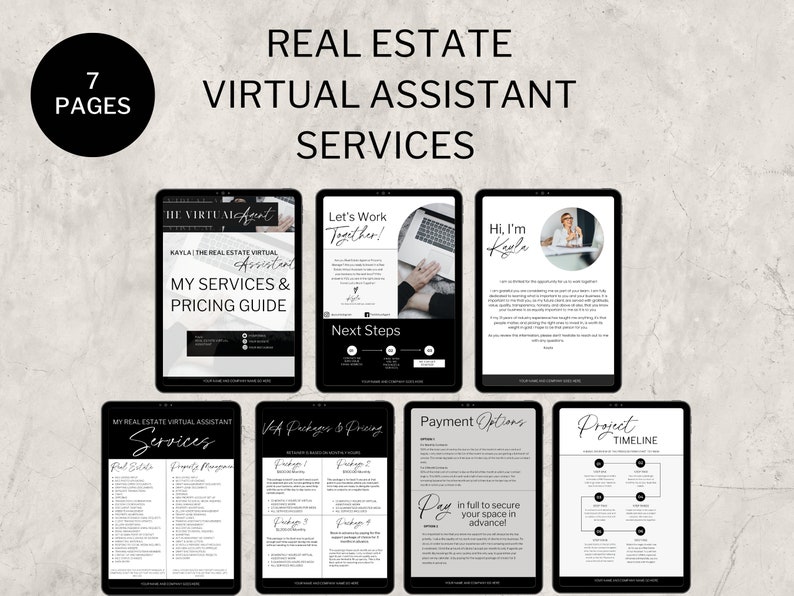 Real Estate Virtual Assistant Services Template (editable Canva) - Etsy