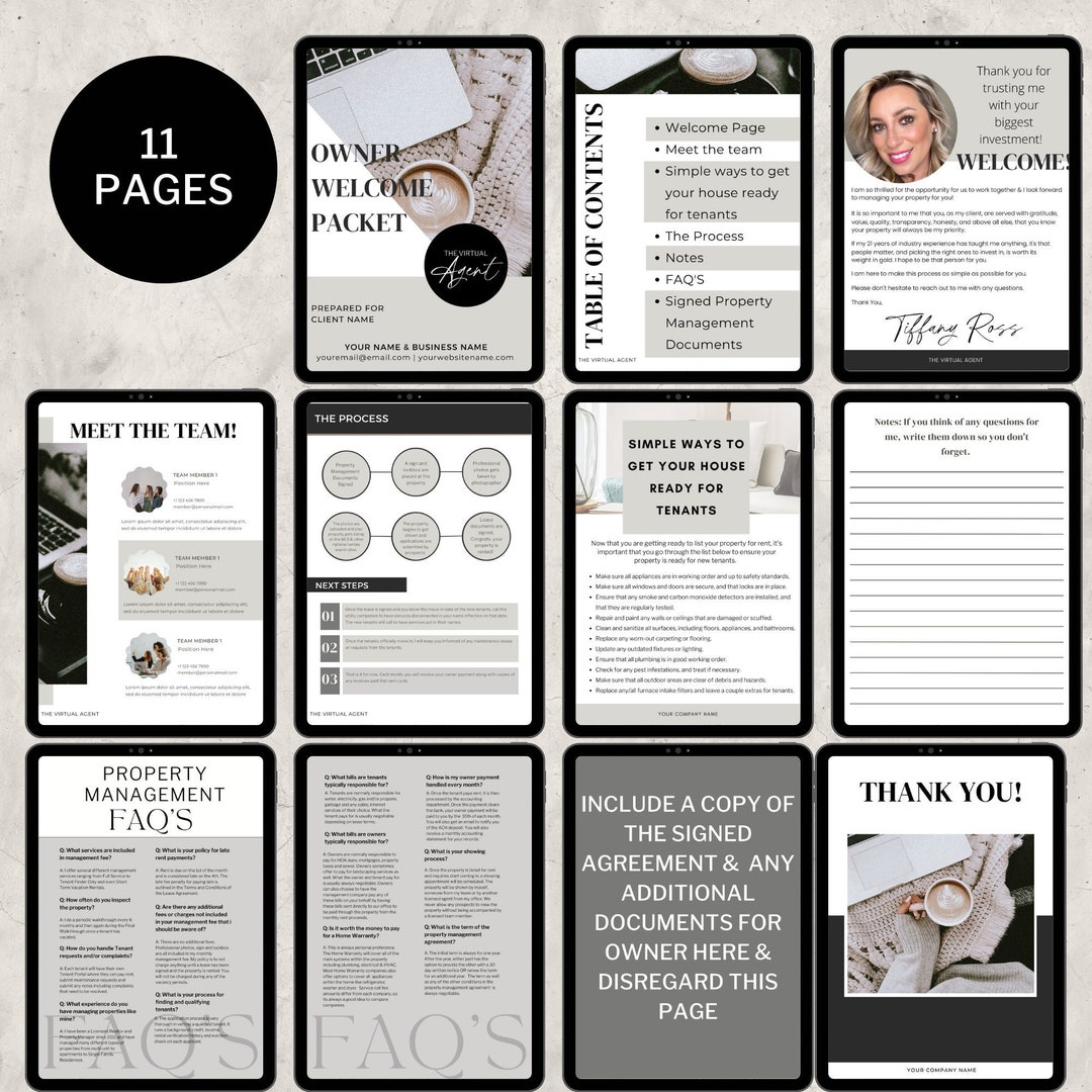 New Owner Welcome Guide | Property Management | Editable Canva Template ...