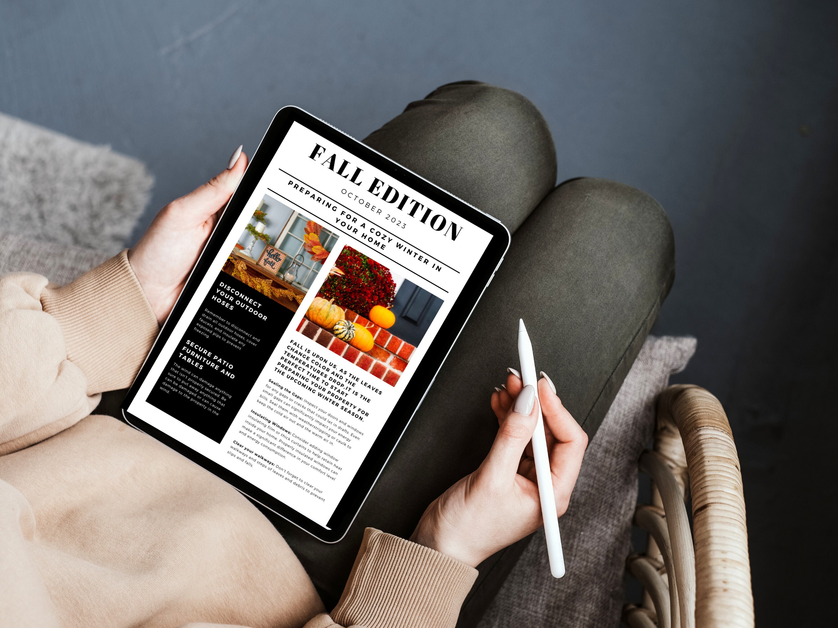 Fall Tenant Newsletter Template: Editable Real Estate Newsletter (canva ...