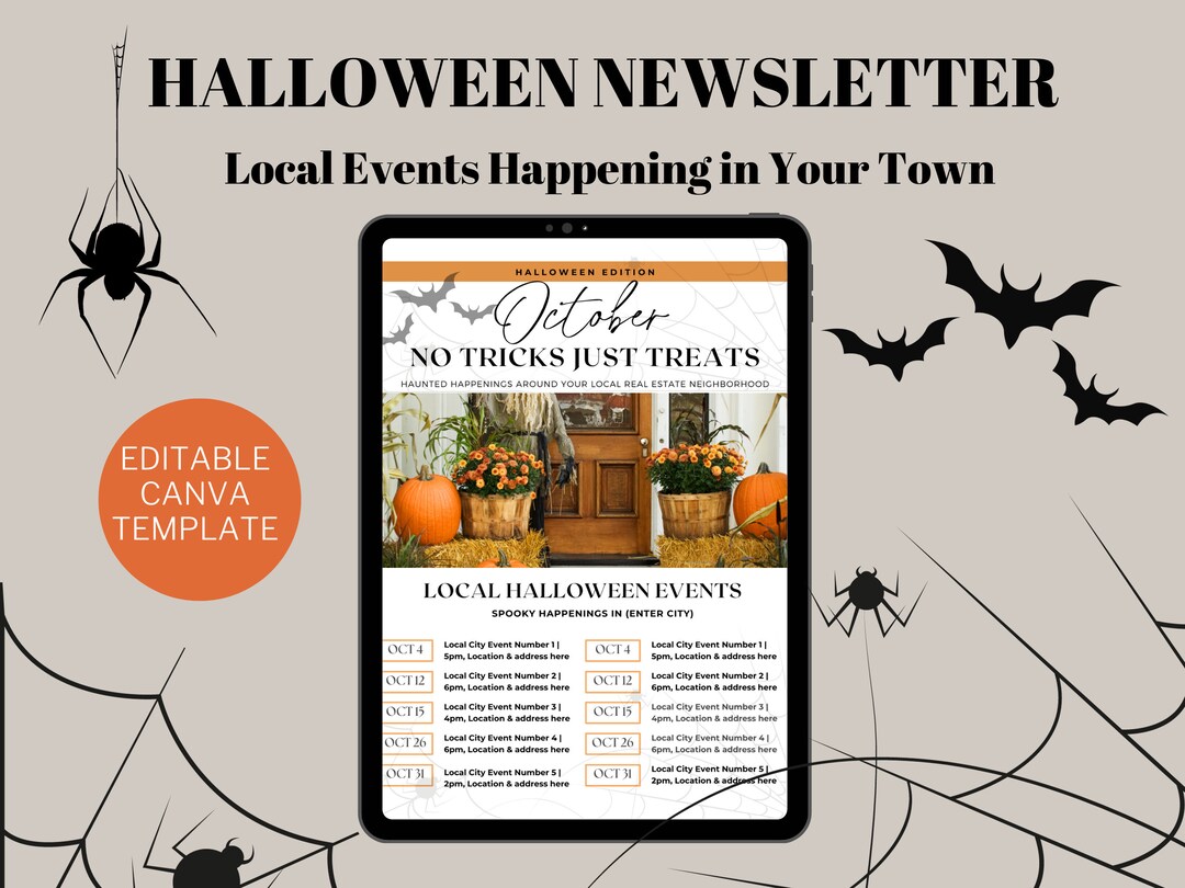 Halloween Newsletter Template | Fall Newsletter | Editable Canva ...