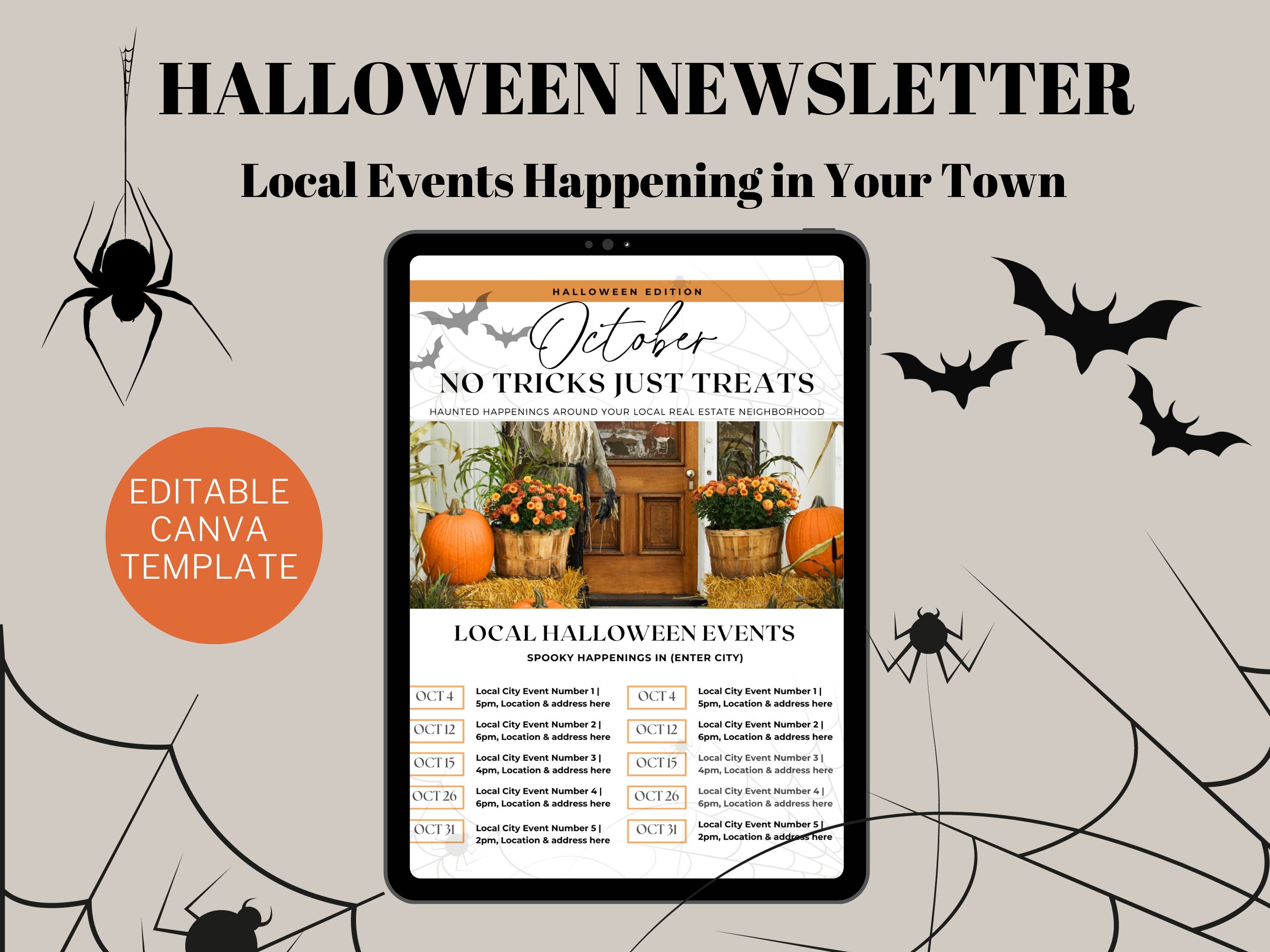 Halloween Newsletter Template | Fall Newsletter | Editable Canva ...