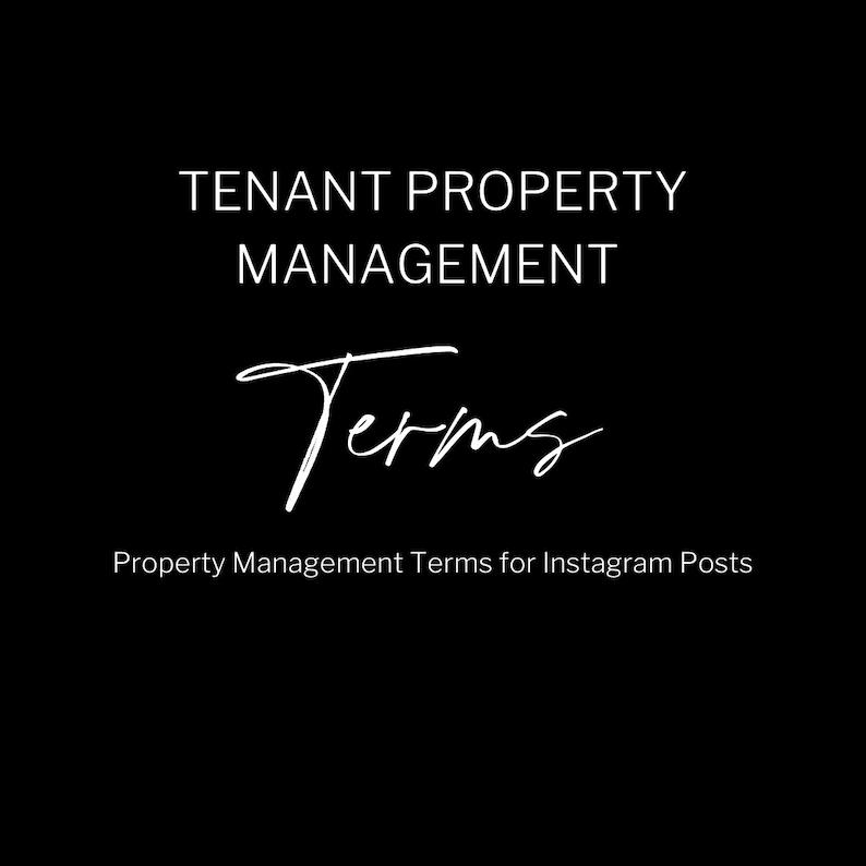 Tenant Property Management Terms | Instagram Posts | Instagram Stories ...