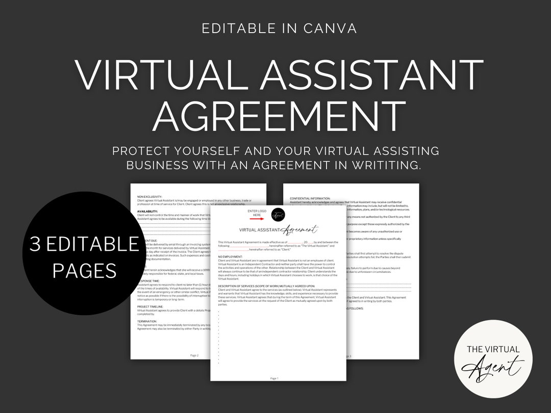 Virtual Assistant Agreement | VA Agreement | Client Agreement | Virtual ...