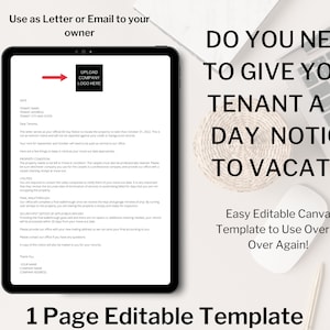 60 Day Notice to Vacate | Property Management | Editable Canva Template ...