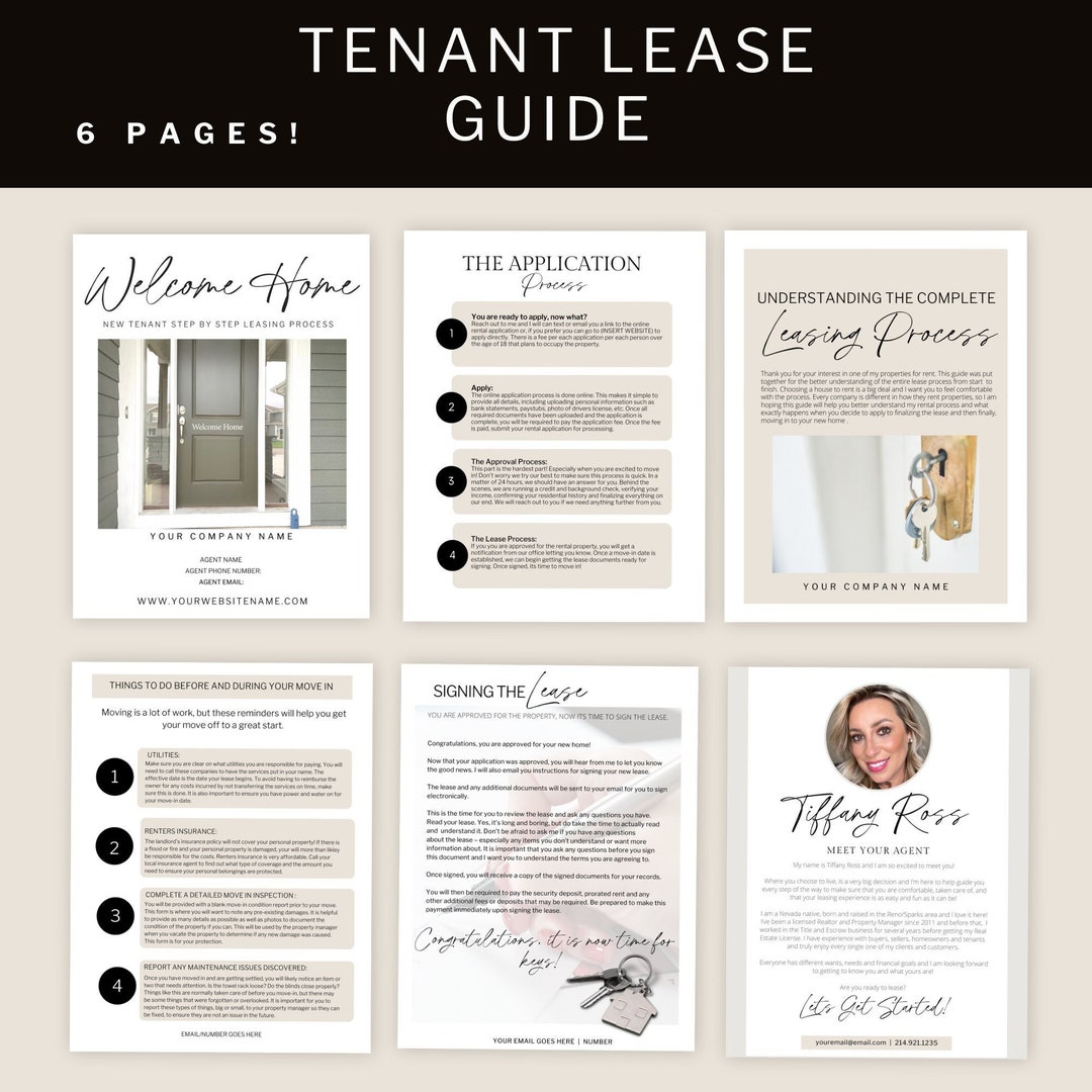 Tenant Lease Guide| Editable in Canva | Property Managers| Leasing ...