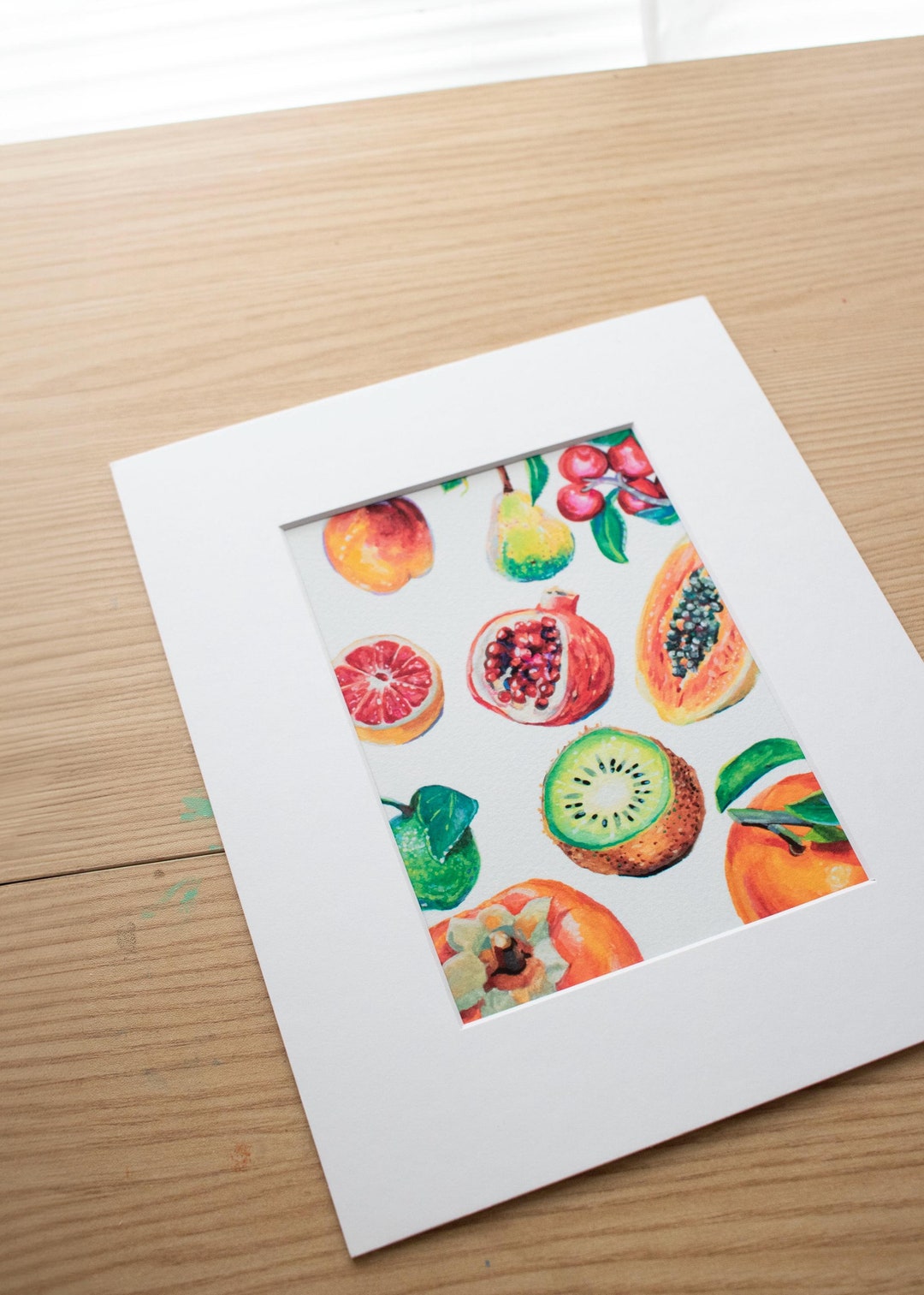 Seasonal Fruit Gouache Art Print - Original Winter Produce Art Print ...