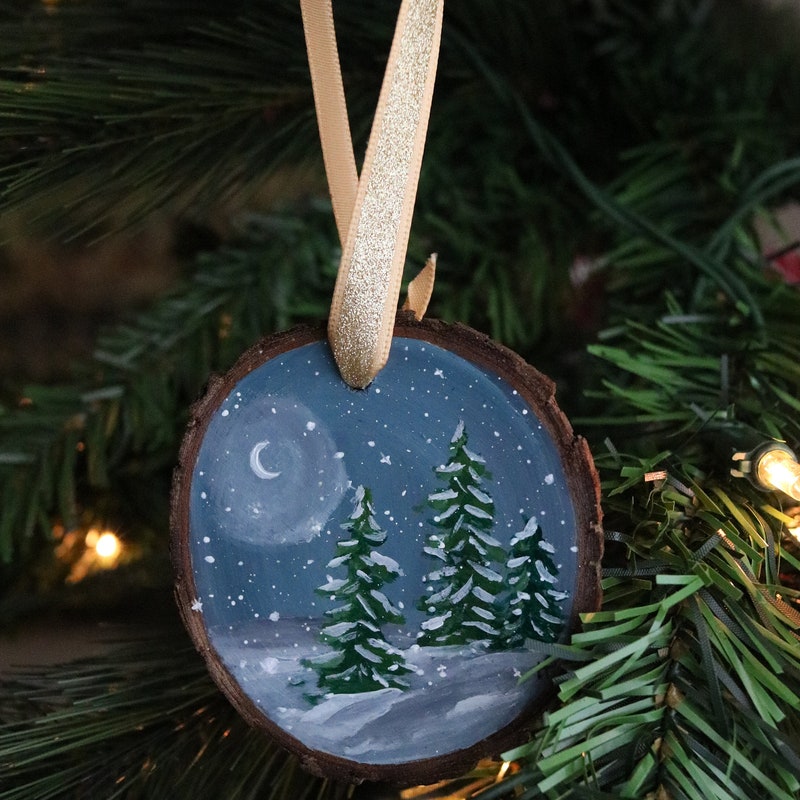 Hand Painted Wood Ornaments - Etsy