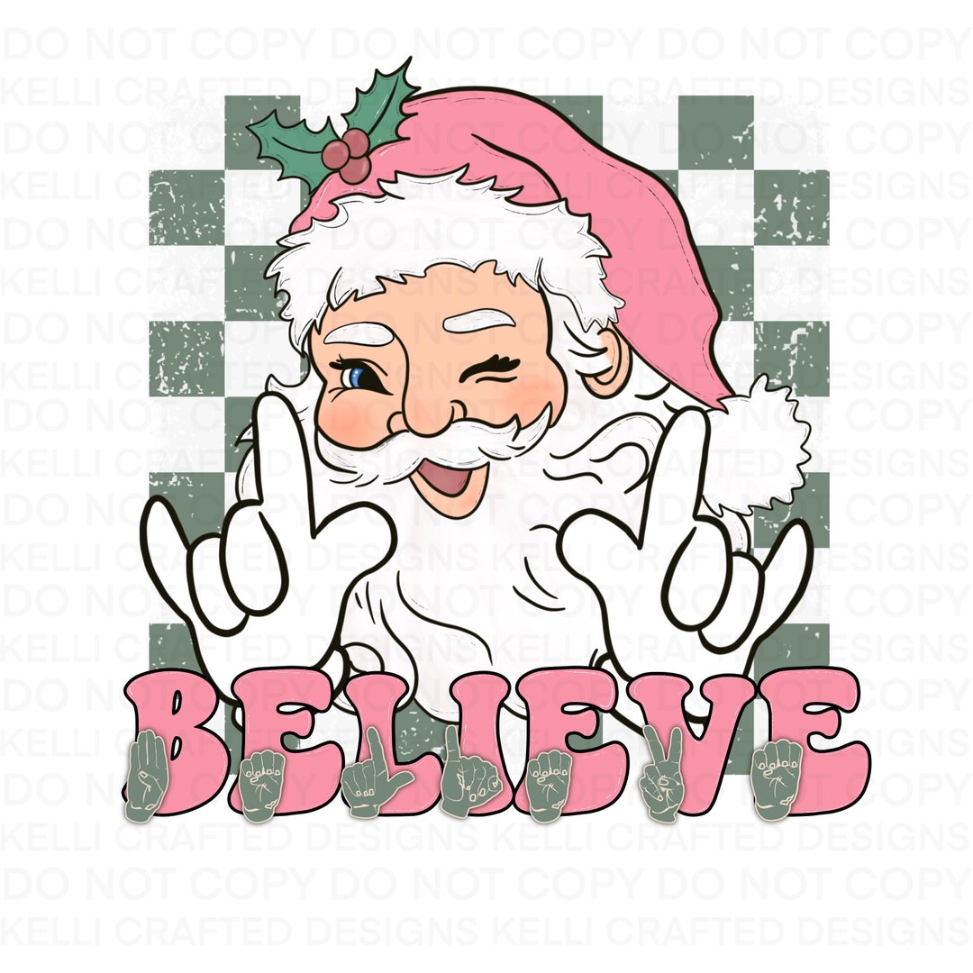 ASL Santa I Love You Retro Christmas Design Png Digital Download - Etsy