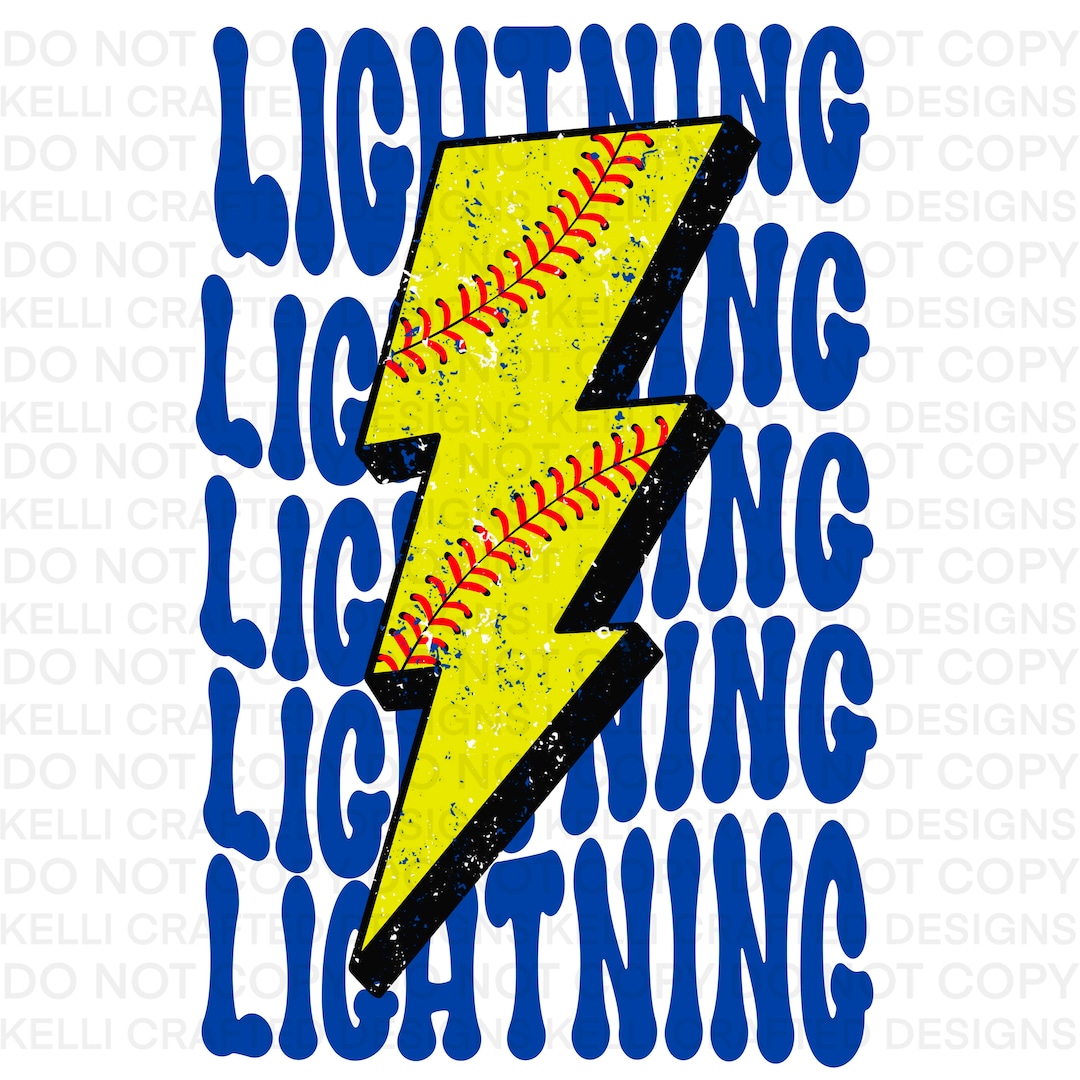 Lightning Softball PNG Design for Sublimation - Etsy