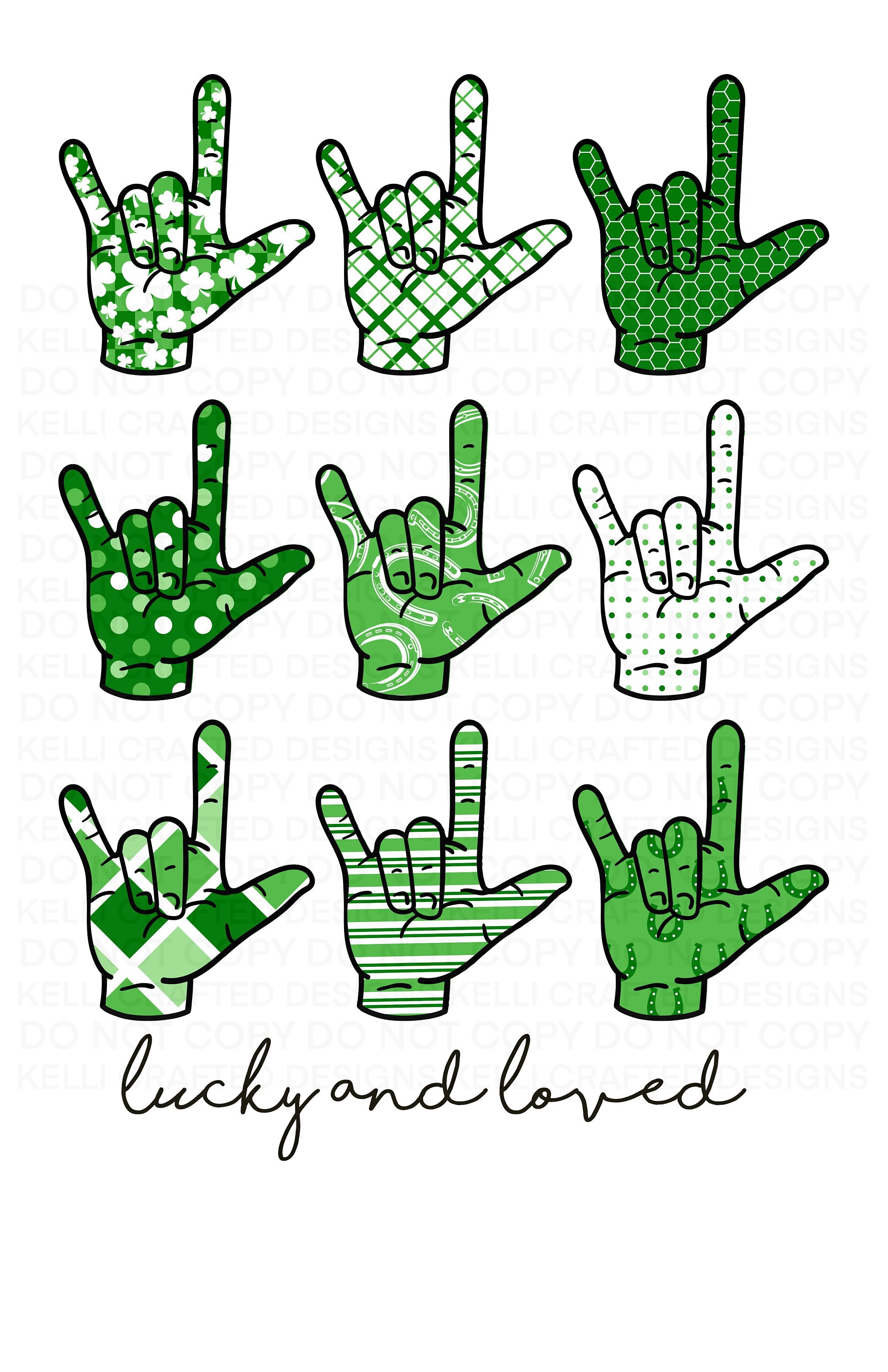 ASL Lucky and Loved Repeating I Love You Png St. Patrick’s Day - Etsy
