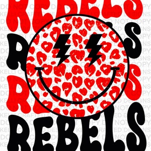 Retro Rebels Mascot Smiley Face PNG 2 Versions Glitter and Solid - Etsy