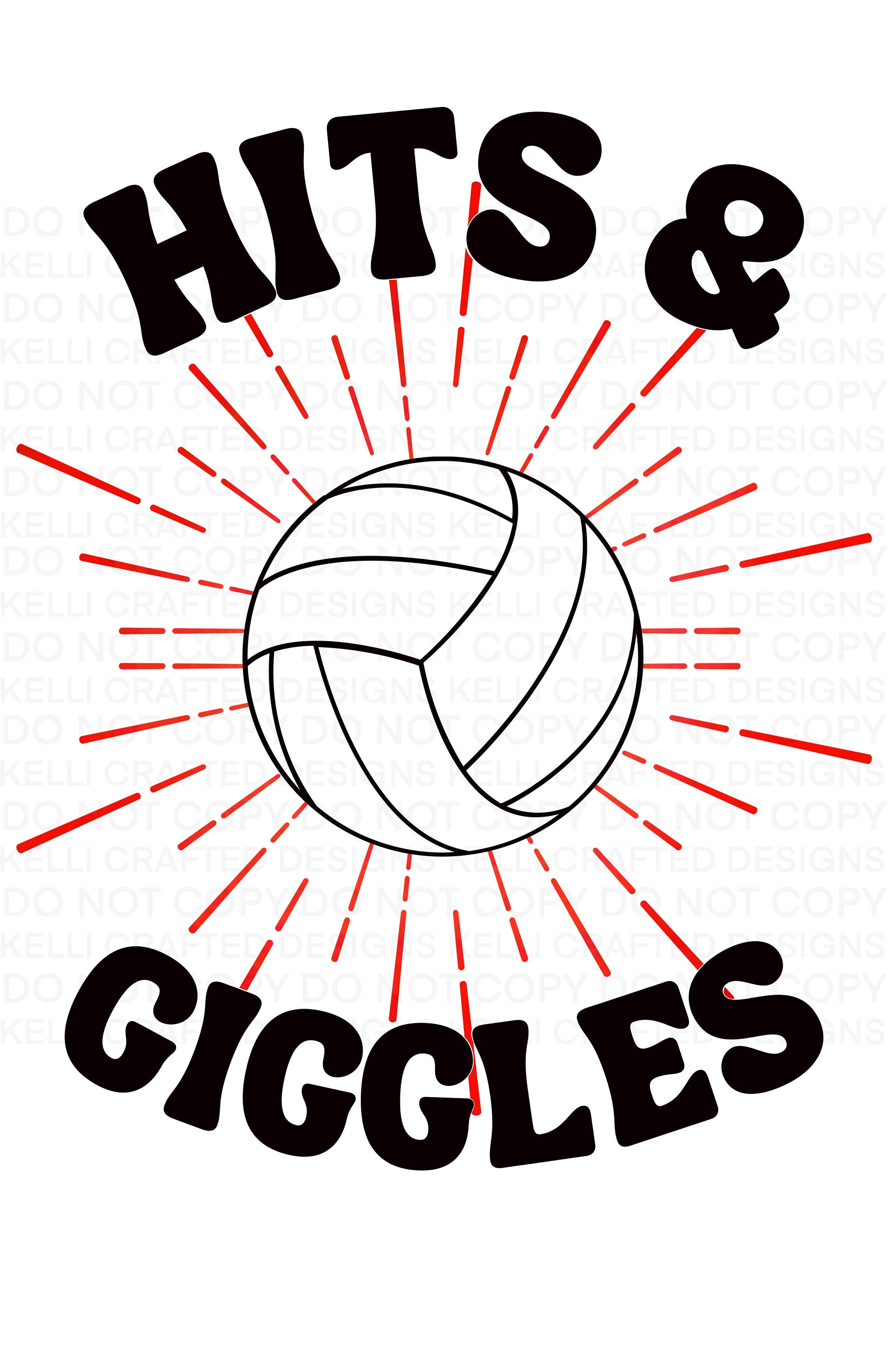 Hits & Giggles Volleyball PNG Digital File for Sublimation - Etsy