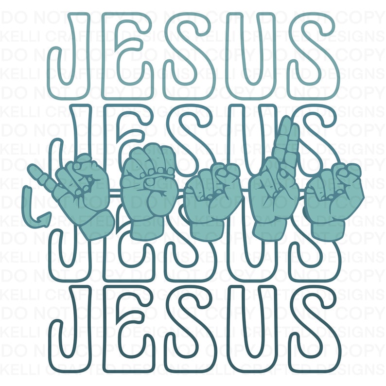 ASL Jesus Christian Design for Sublimation DTF Png File - Etsy