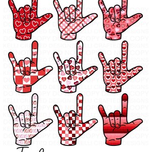 ASL I Love You Repeating Valentine’s Day Png - Etsy