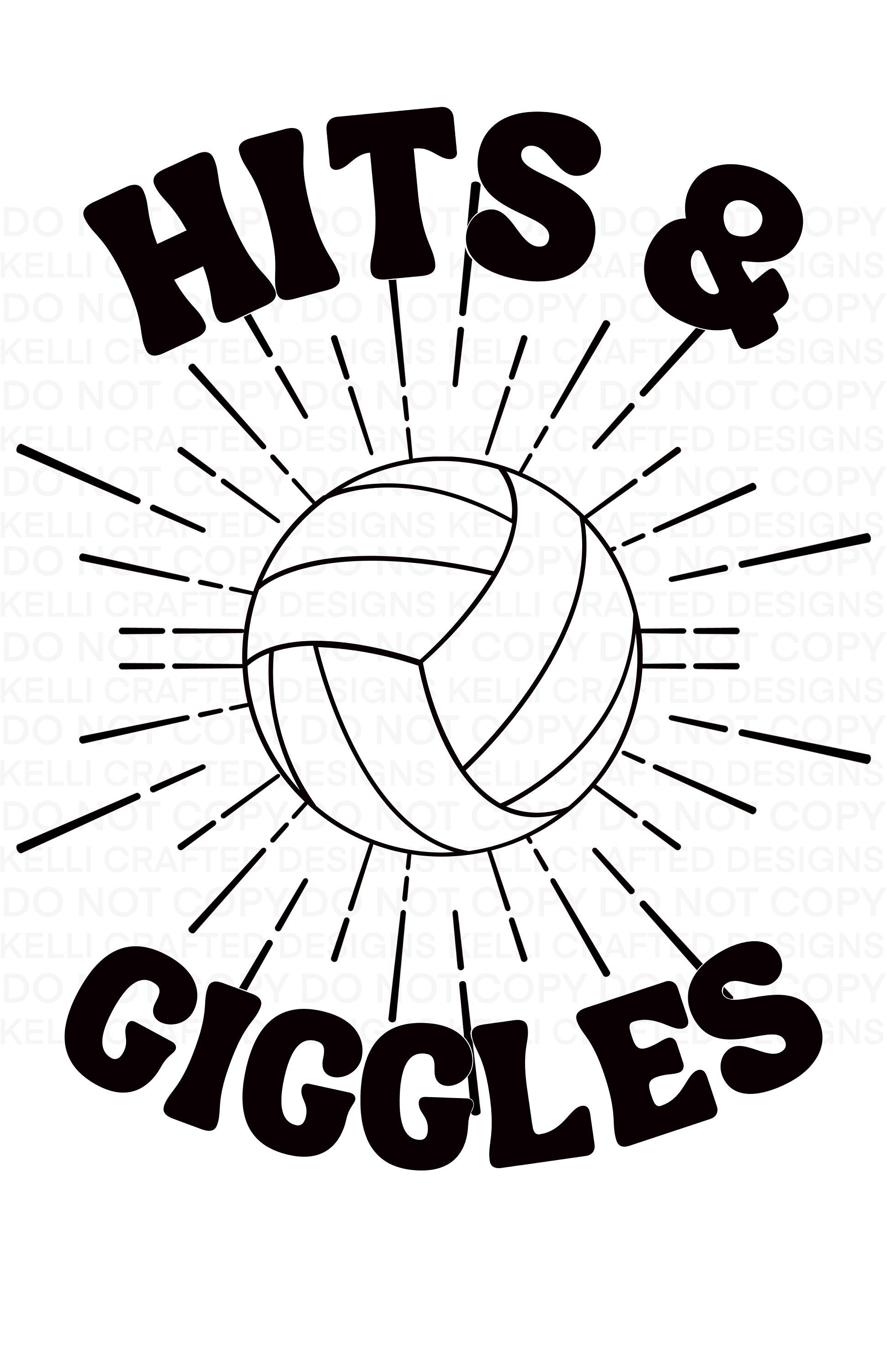 Hits & Giggles Volleyball PNG Digital File for Sublimation - Etsy