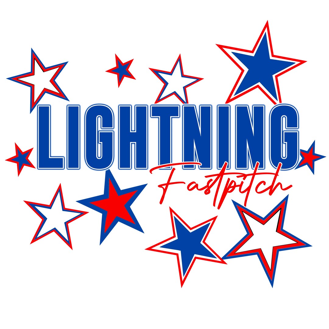 Lightning Fastpitch PNG Design for Sublimation Red White Blue - Etsy