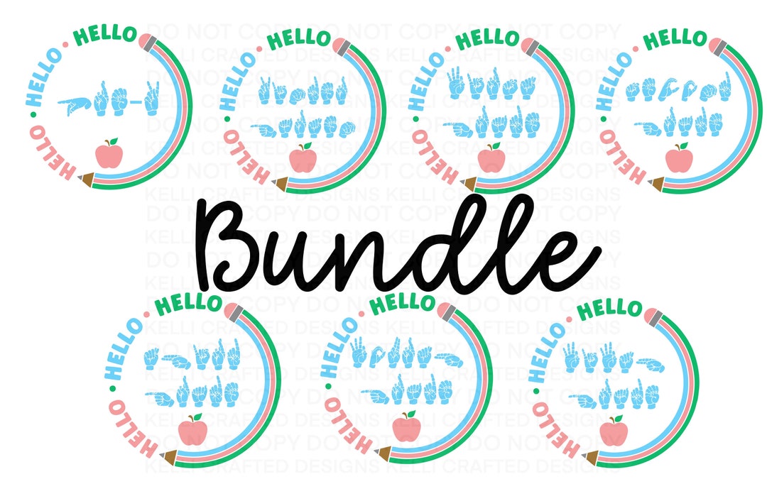 ASL Back to School Bundle for Sublimation Pre-k, Kindergarten, 1st, 2nd ...