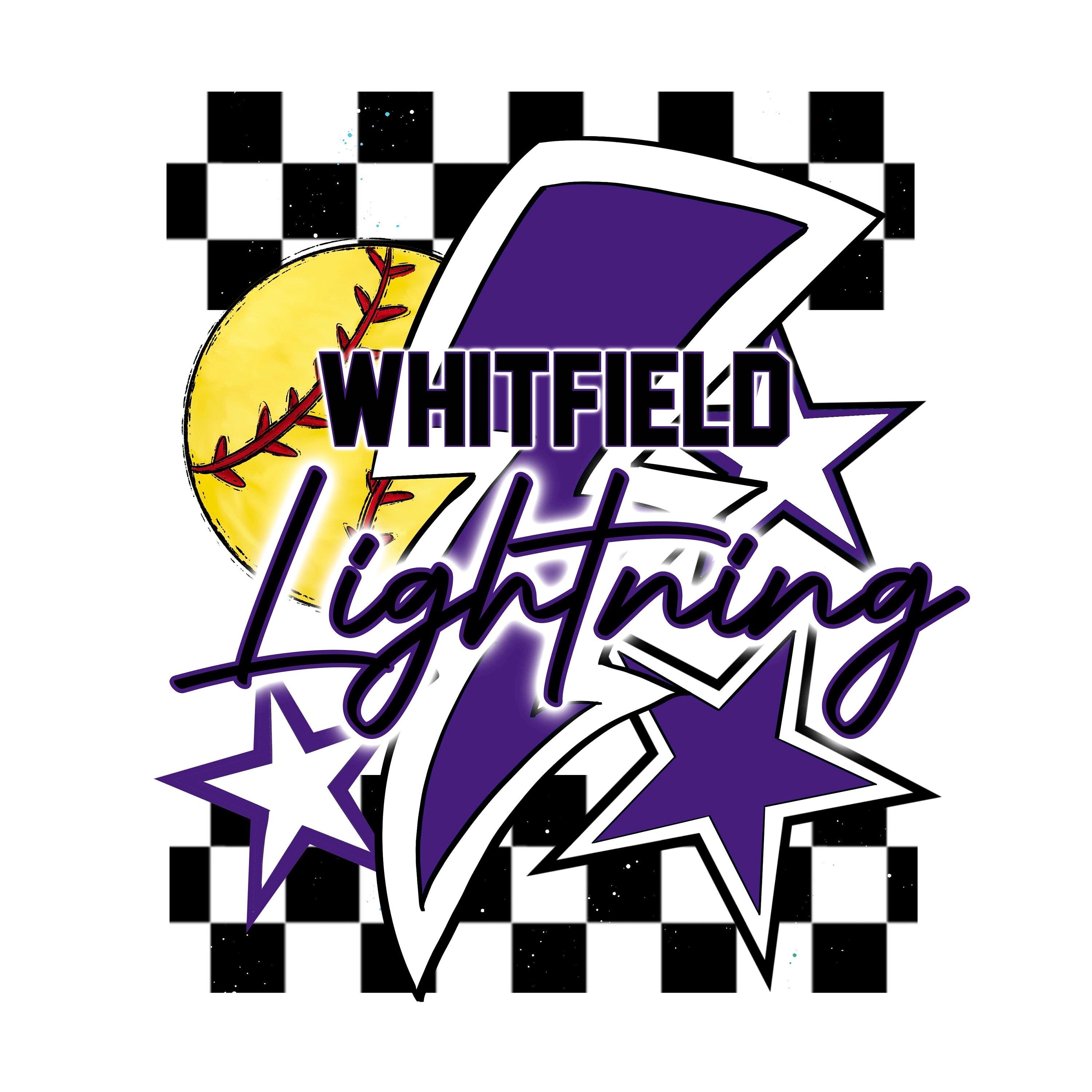 Whitfield Lightning Softball PNG Design for Sublimation - Etsy