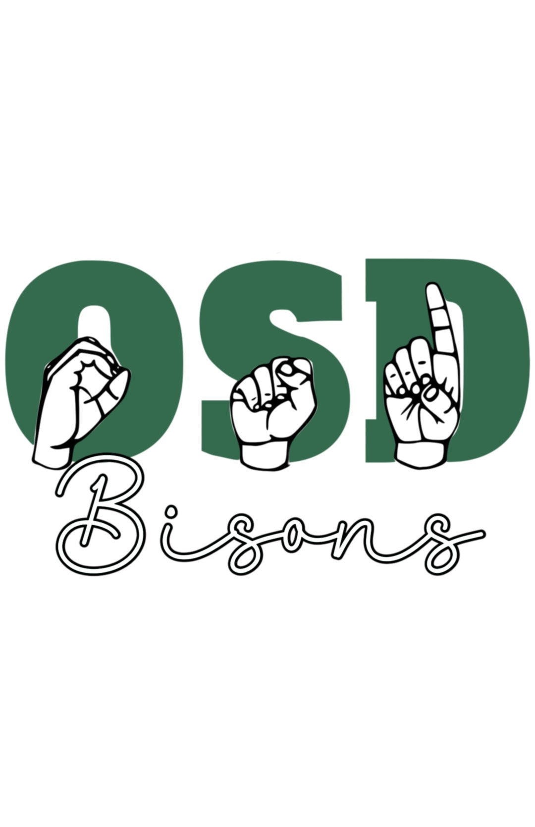 OSD Oklahoma School for the Deaf Bisons Mascot PNG Sign Language - Etsy