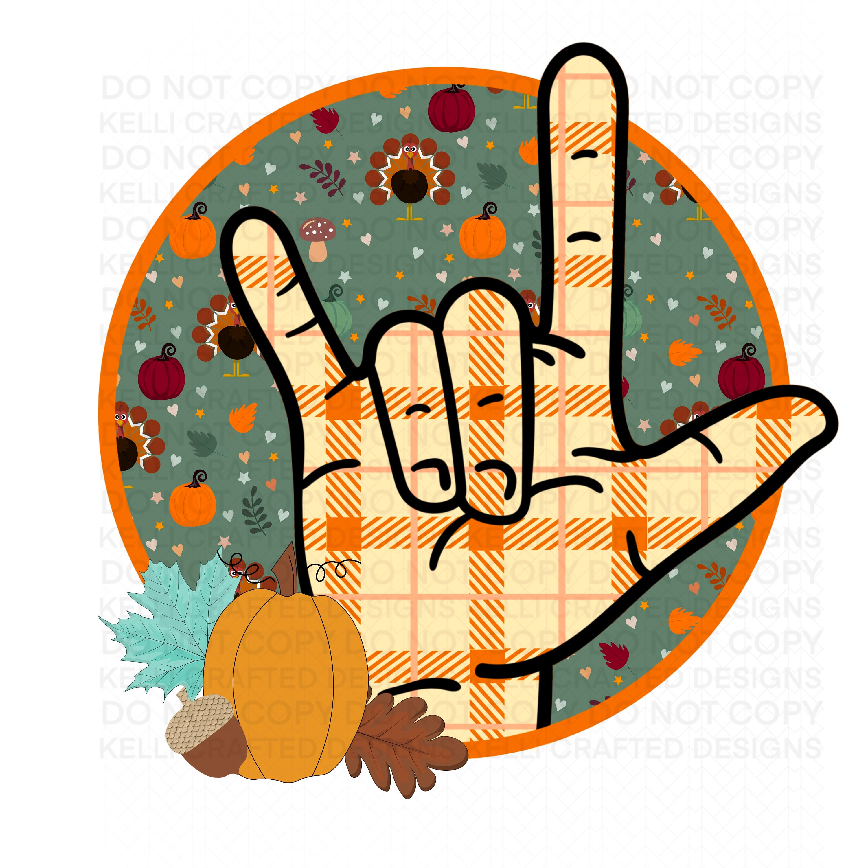 ASL Thanksgiving Pumpkins Fall I Love You Png - Etsy