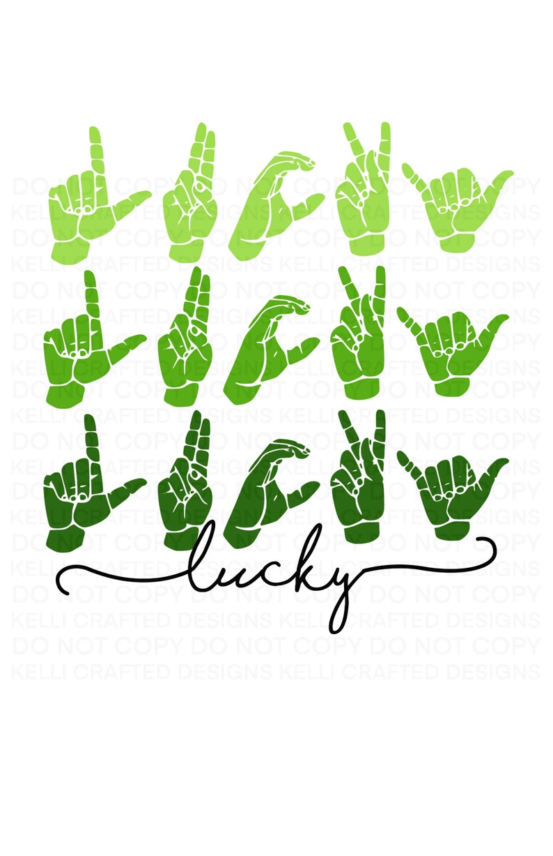 ASL Lucky Ombré Repeating Bundle Png St. Patrick’s Day - Etsy