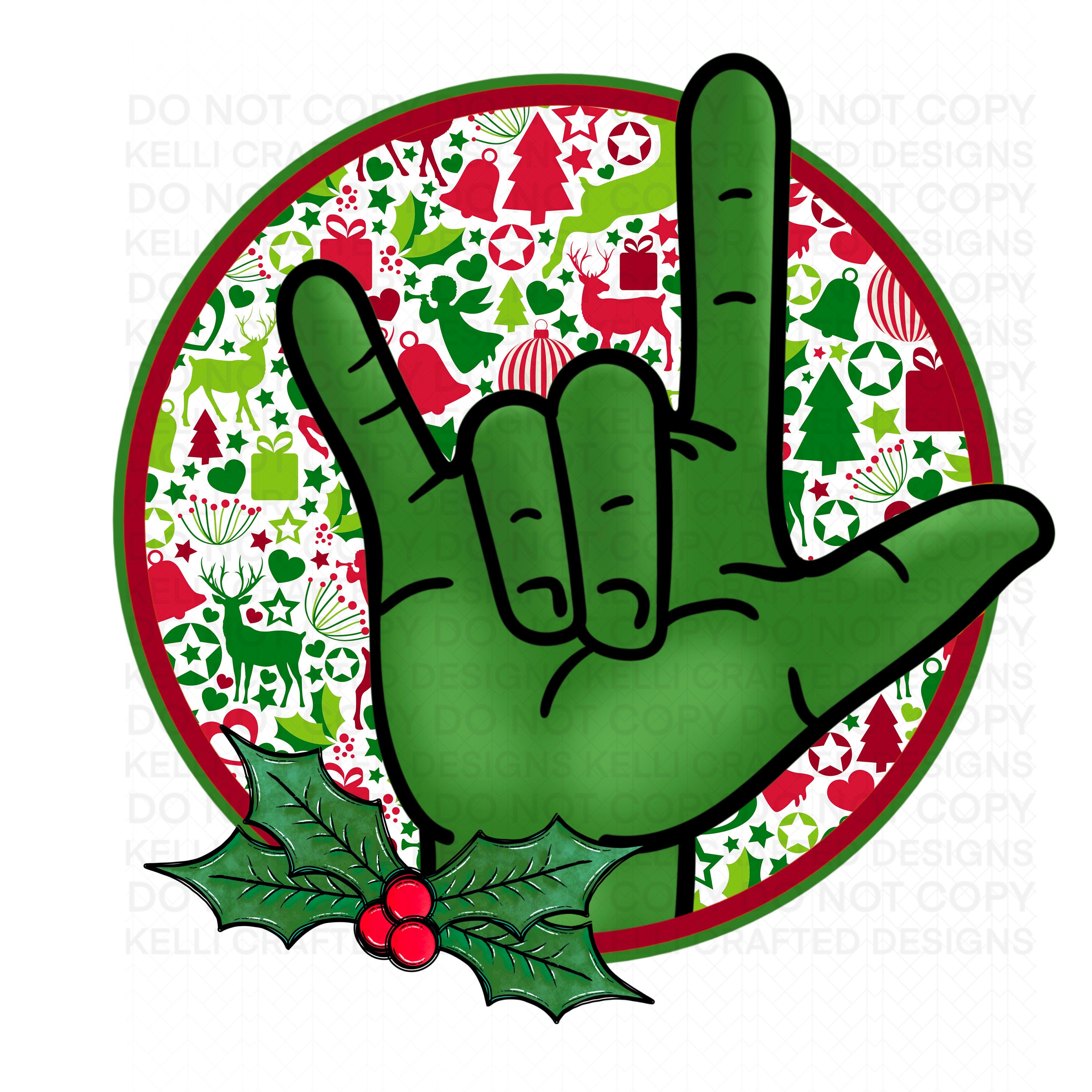 ASL I LOVE YOU Christmas Sign Language Png - Etsy