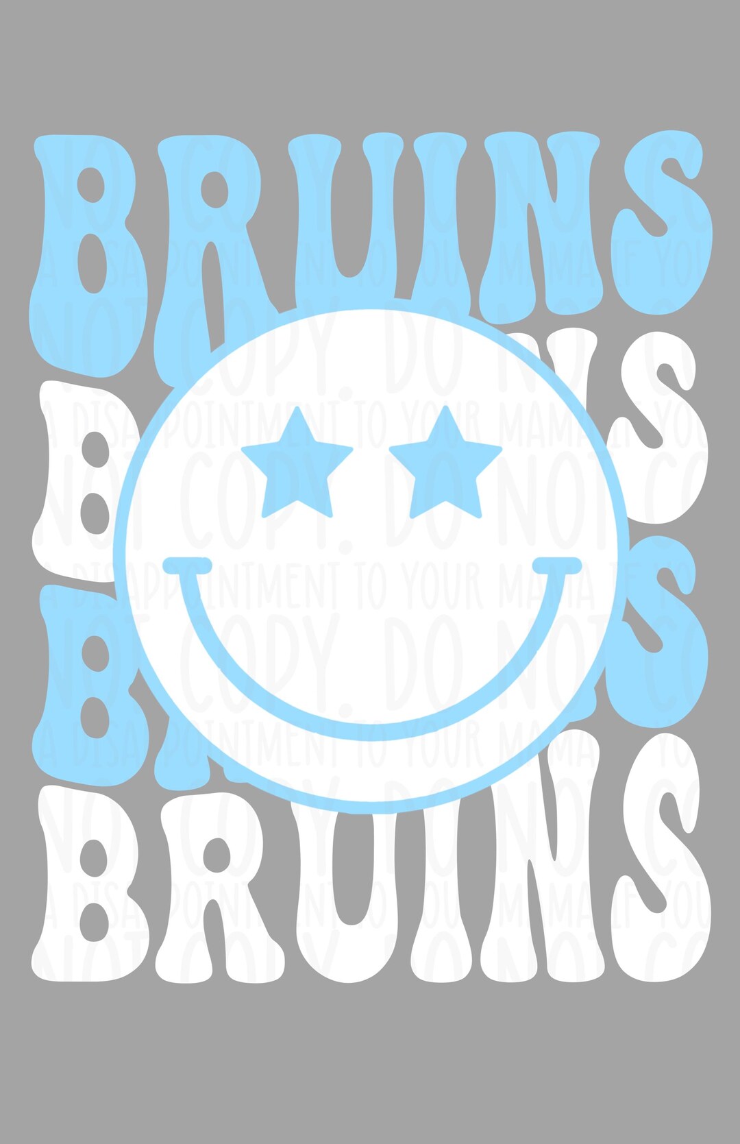 Bruins Blue and White Smiley Face Mascot PNG for Sublimation - Etsy