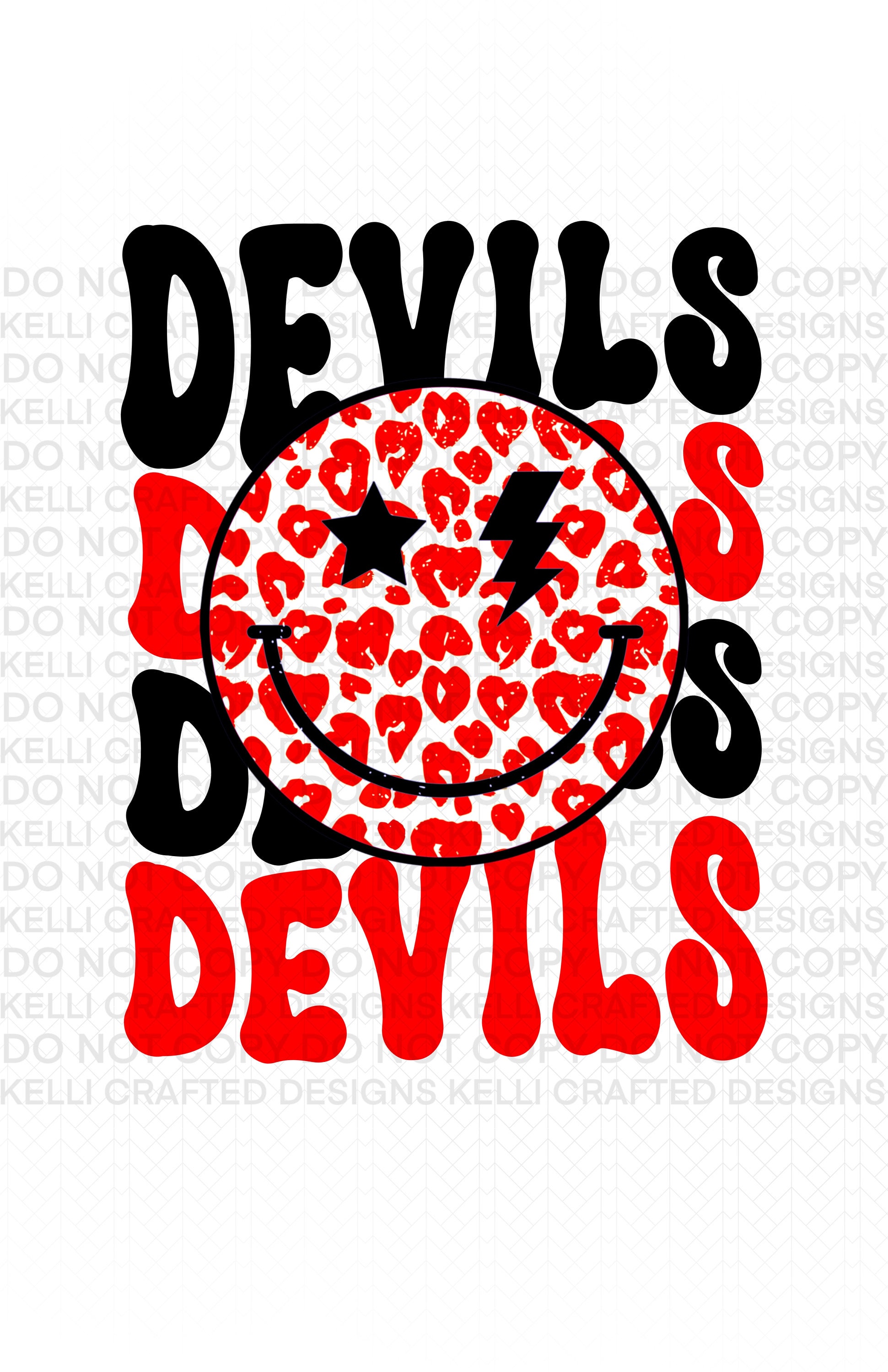 Devils Retro Mascot Smiley Face PNG Digital File - Etsy