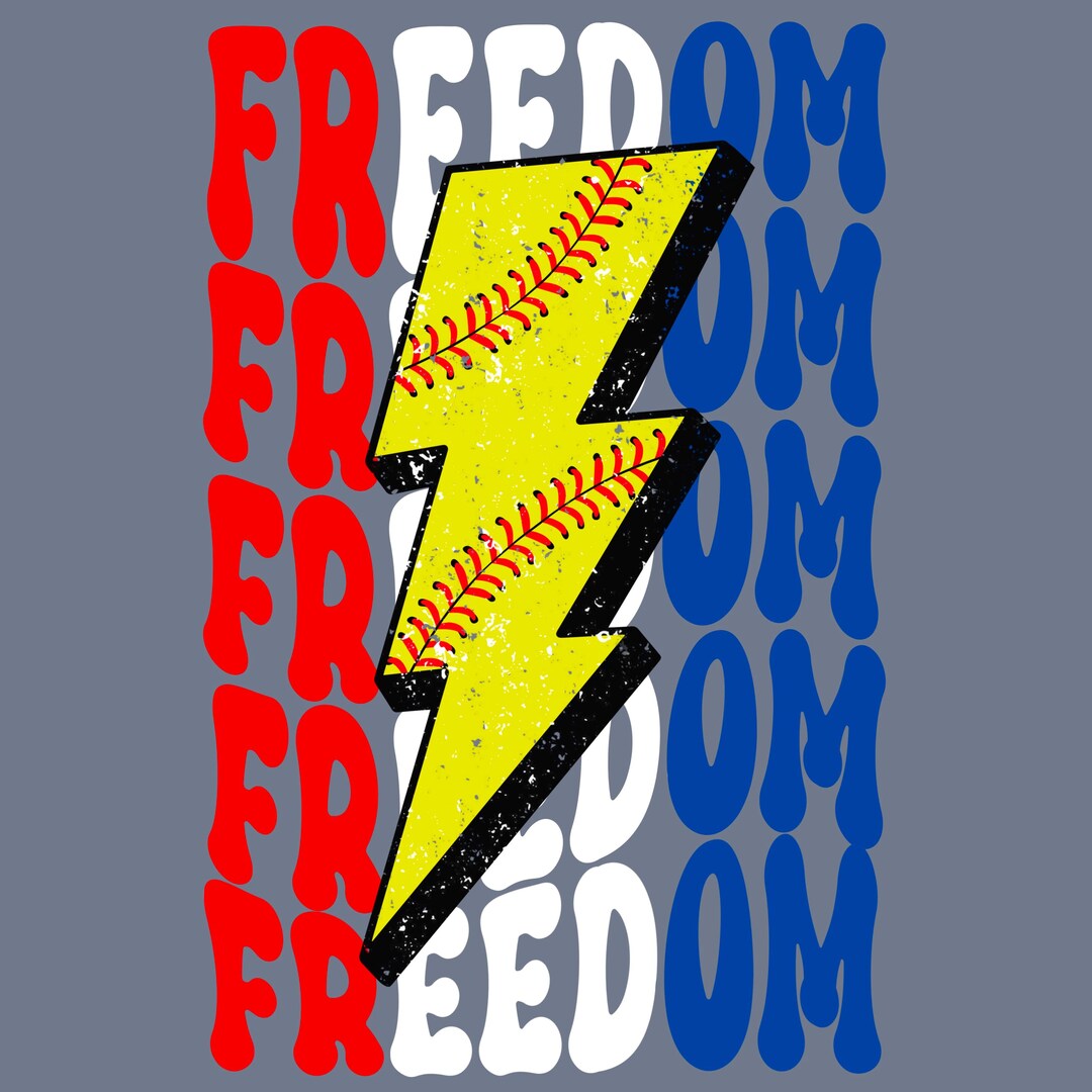Freedom Softball PNG Design for Sublimation Red White Blue - Etsy