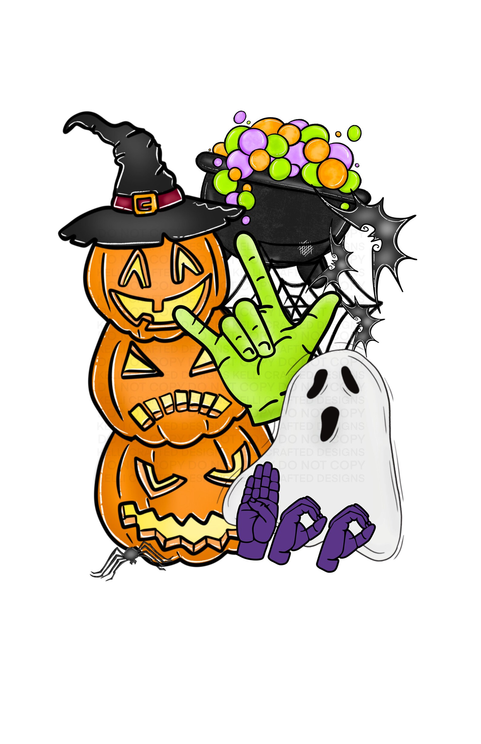 Halloween Spooky Vibes ASL Sign Language PNG - Etsy