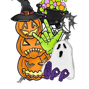 Halloween Spooky Vibes ASL Sign Language PNG - Etsy