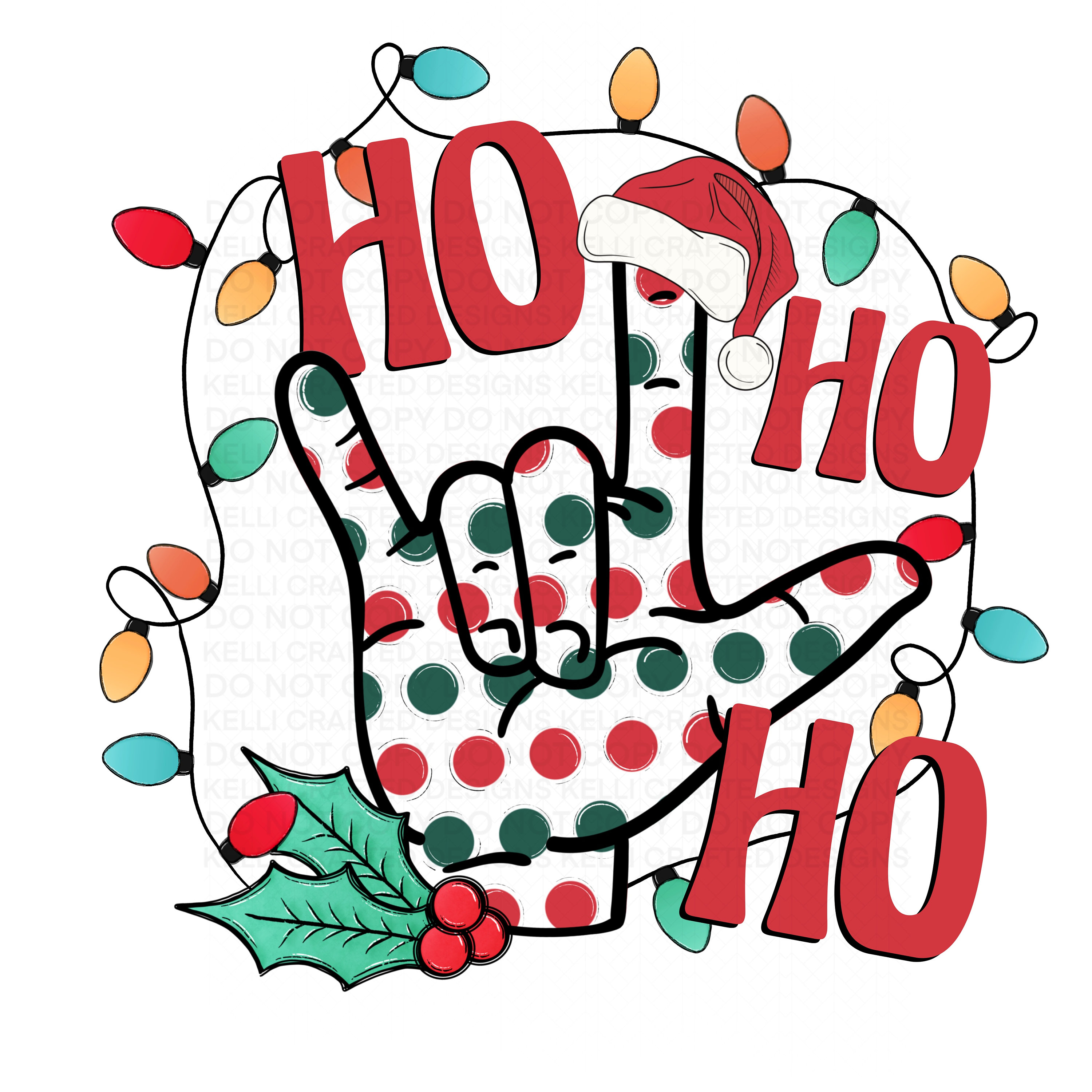 Christmas ASL I Love You Png for Sublimation Sign Language - Etsy