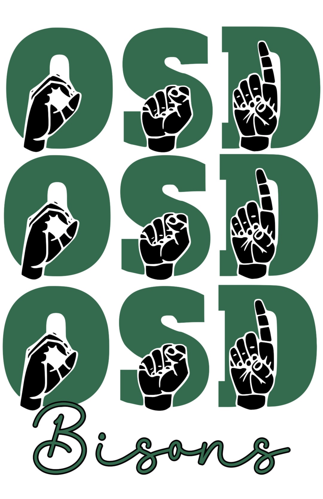 OSD Oklahoma School for the Deaf Bisons Mascot PNG Sign Language - Etsy