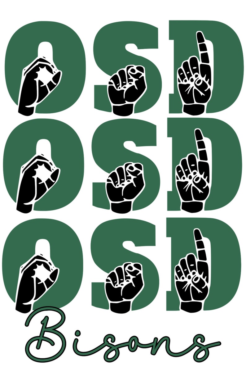 OSD Oklahoma School for the Deaf Bisons Mascot PNG Sign Language - Etsy