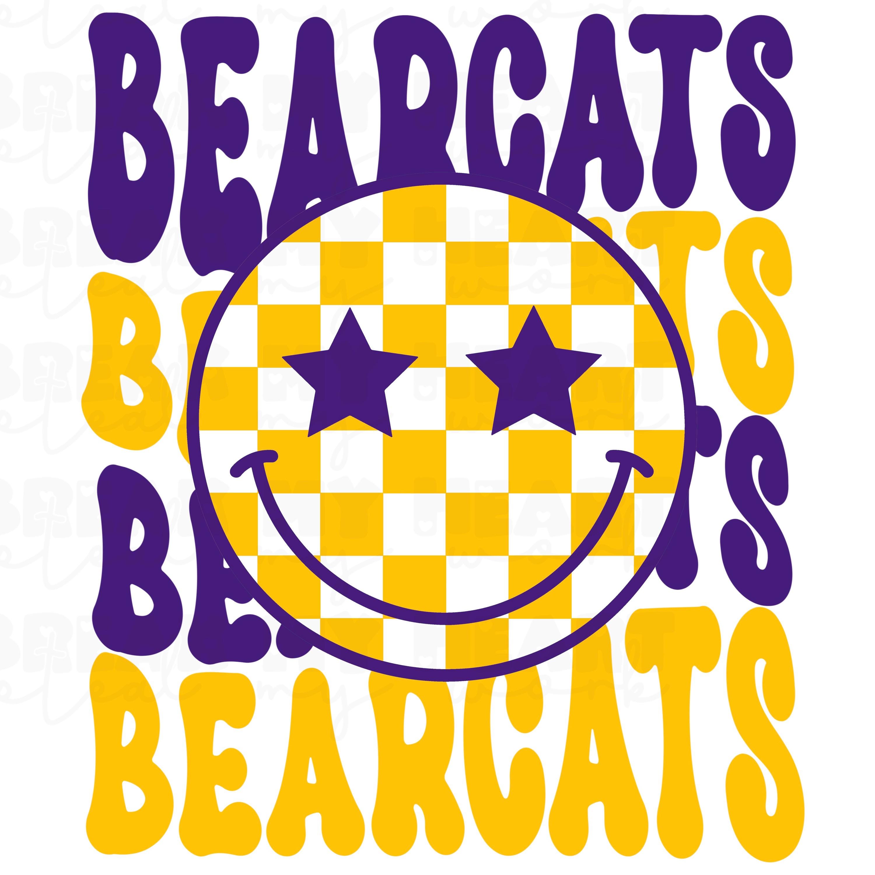 Retro Bearcats Smiley Face Mascot Png - Etsy