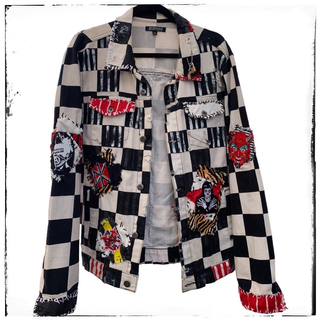Checker Board Punk Jacket - Etsy
